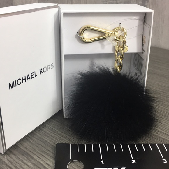 Michael Kors | Accessories | Michael Kors Key Charms Black Sm Fur Pom ...